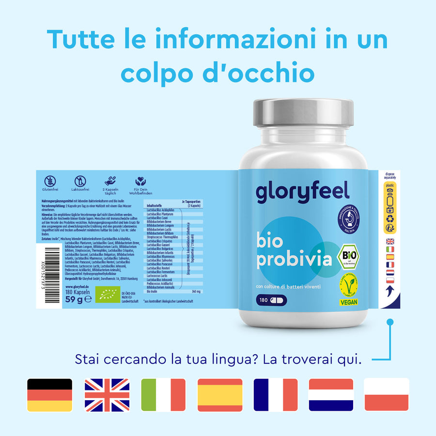 Acquista Bio Probivia - Probiotici in capsule gloryfeel – gloryfeel Italia